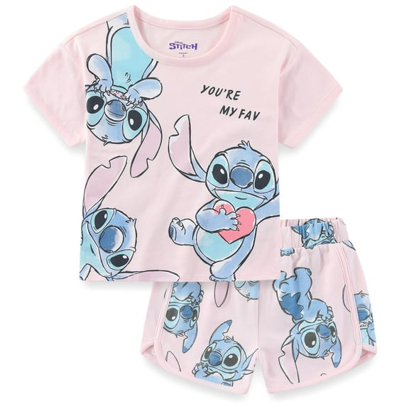 Lilo and Stitch Girls French Terry Shorts, Sizes 4-16 - Walmart.com