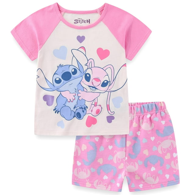 Disney Lilo & Stitch Short Sleeve T-Shirt and Shorts Set (Girls), 2 ...