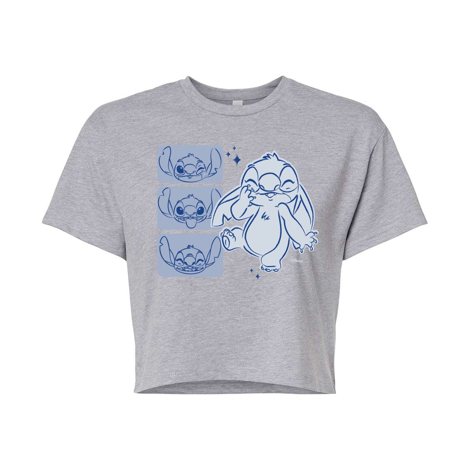 Disney - Lilo & Stitch - Sketched Faces of Stitch - Juniors Cropped ...
