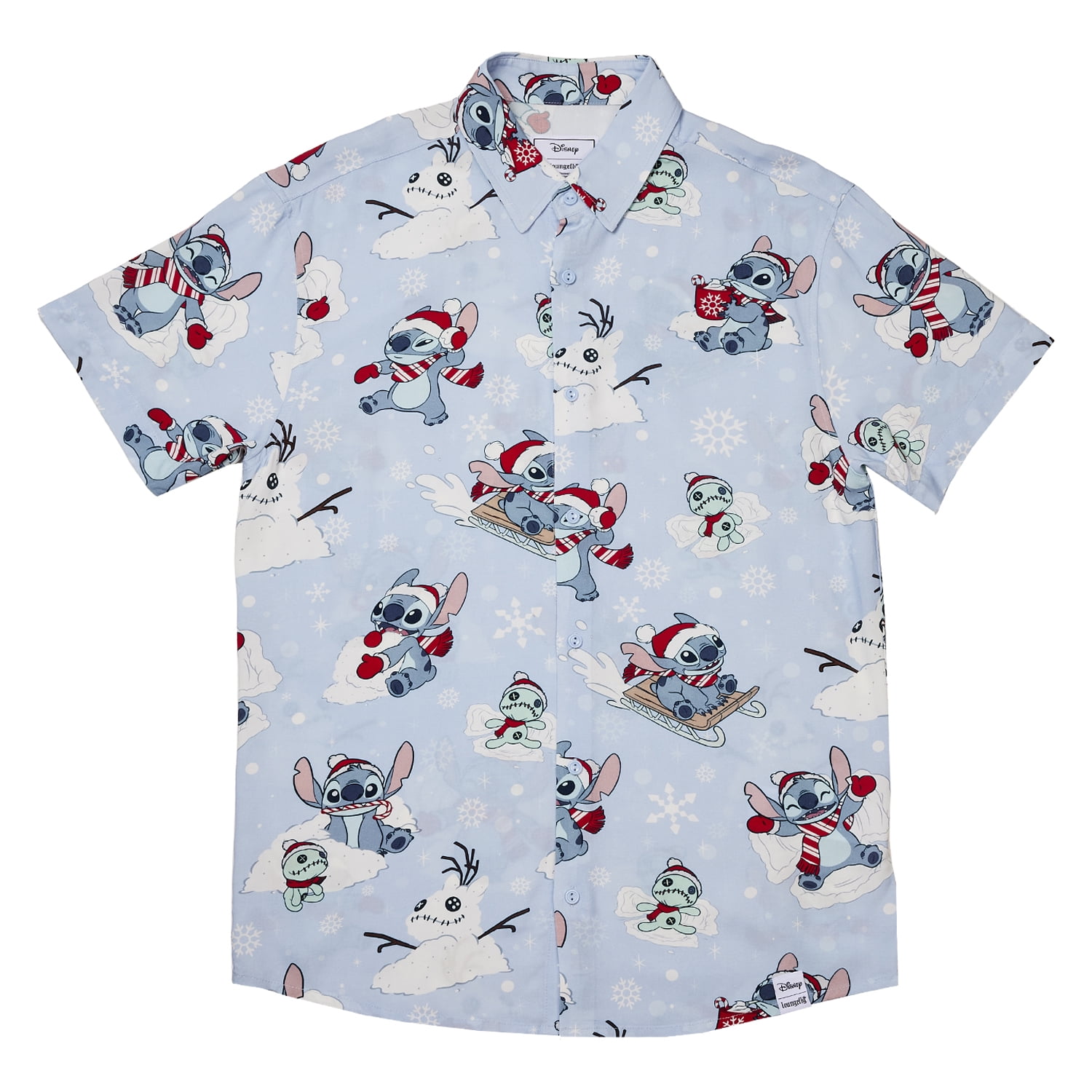 Disney Lilo & Stitch Snow Angel Camp Shirt, Unisex, Medium - Walmart.com