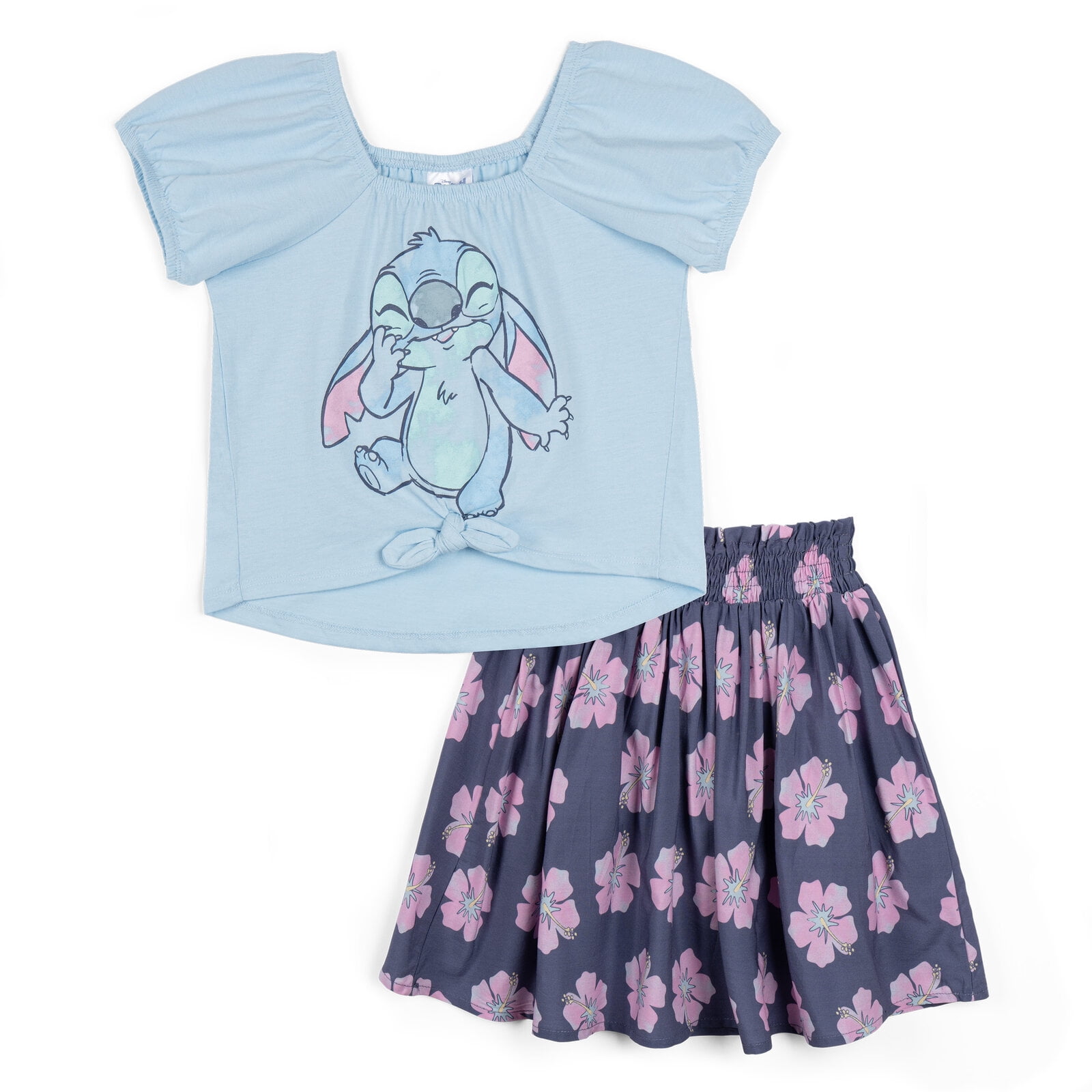 Disney Lilo & Stitch Square Neck T-Shirt and Skirt Outfit Set Toddler ...