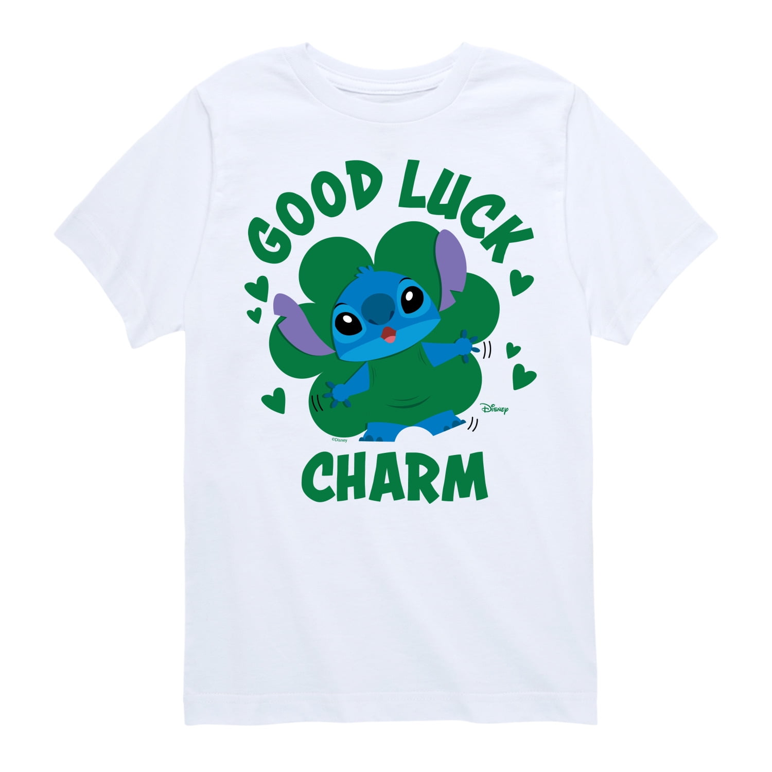 Disney Lilo & Stitch - St. Patrick's Day - Good Luck Charm - Toddler & Youth Short Sleeve T ...
