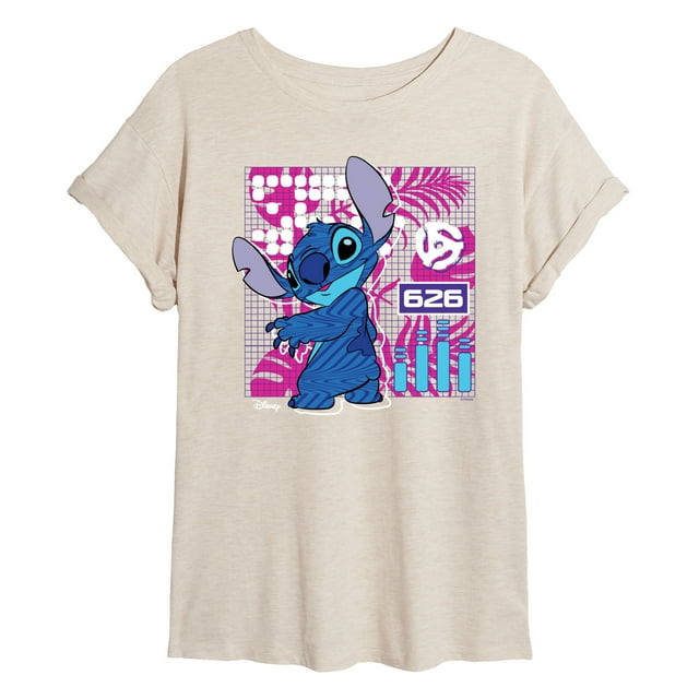 Disney - Lilo & Stitch - Stitch Grid - Juniors Ideal Flowy Muscle T ...