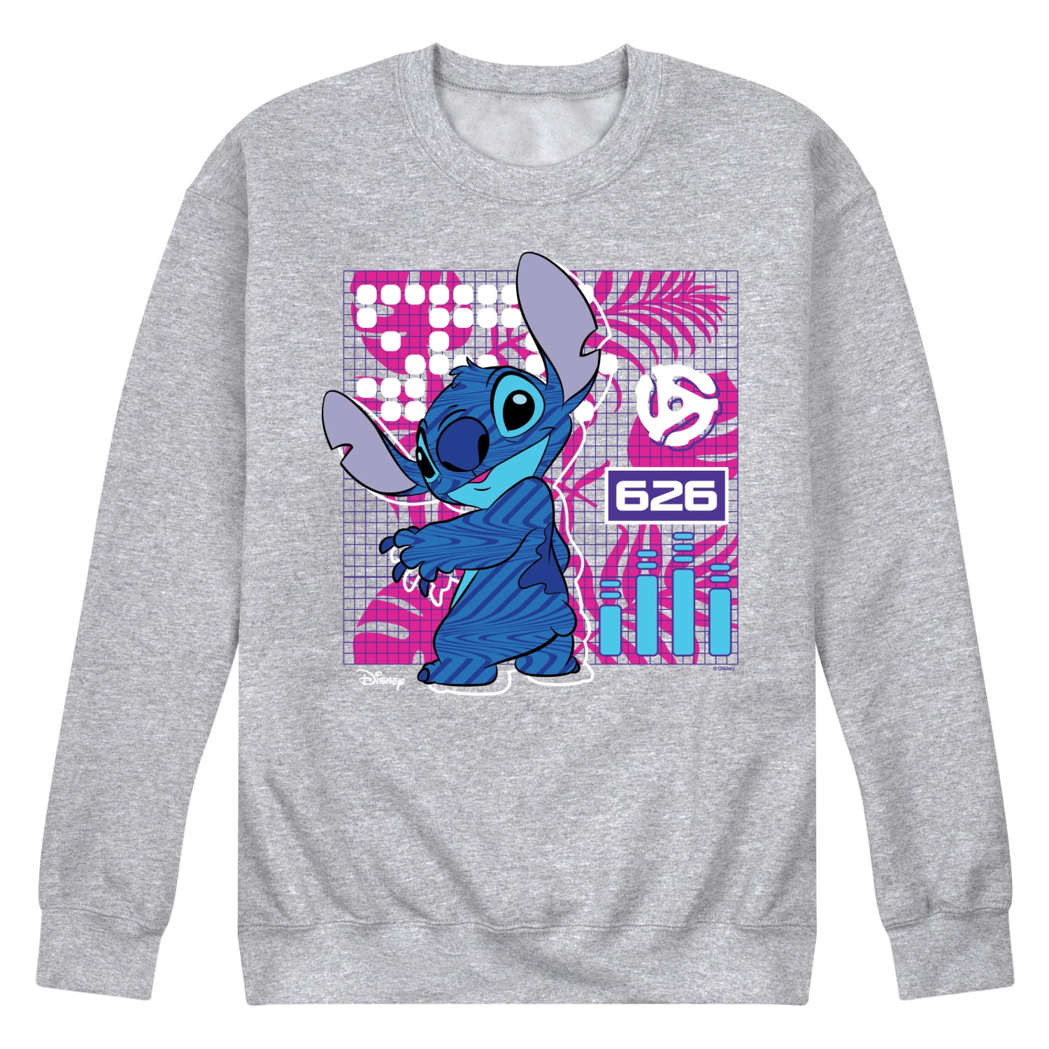 Disney - Lilo & Stitch - Stitch Grid - Men's Crew Neck Fleece Pullover ...