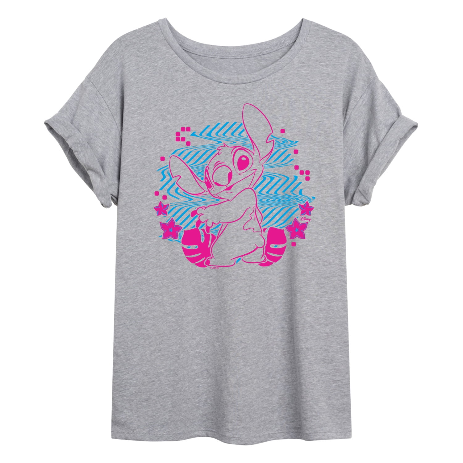 Disney - Lilo & Stitch - Stitch Haze - Juniors Ideal Flowy Muscle T ...