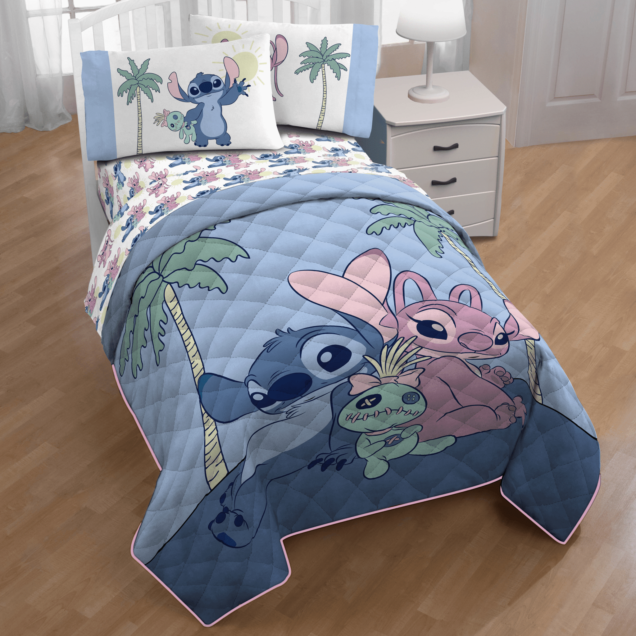 Disney Lilo & Stitch Sunny Weather Cuties 4 Piece Twin Size Kids Quilt ...