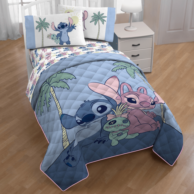 Disney Lilo & Stitch Sunny Weather Cuties 4 Piece Twin Size Kids Quilt ...