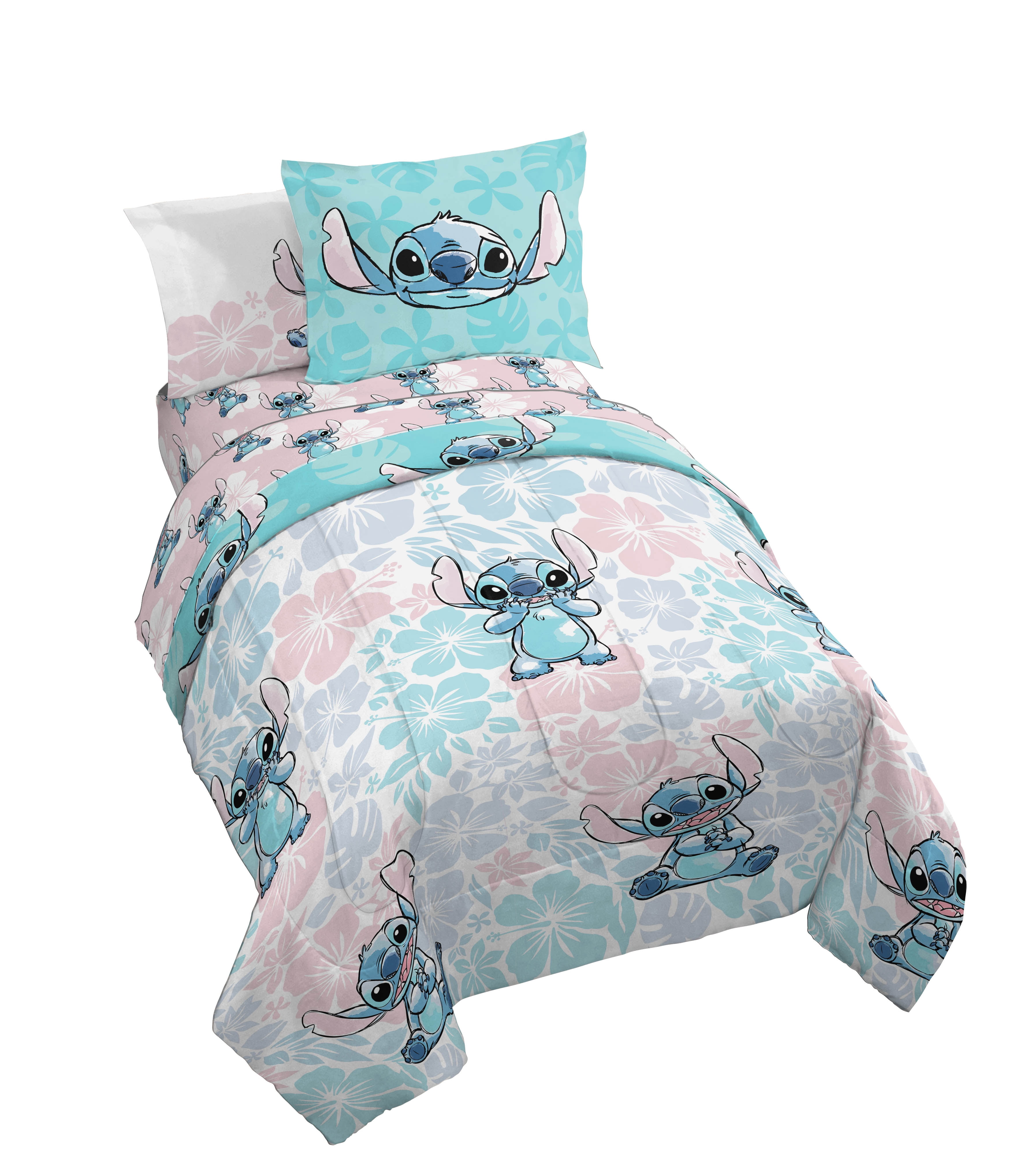 Disney Lilo & Stitch Kids Twin Bed Set - Full Comforter, Sham & Sheets ...