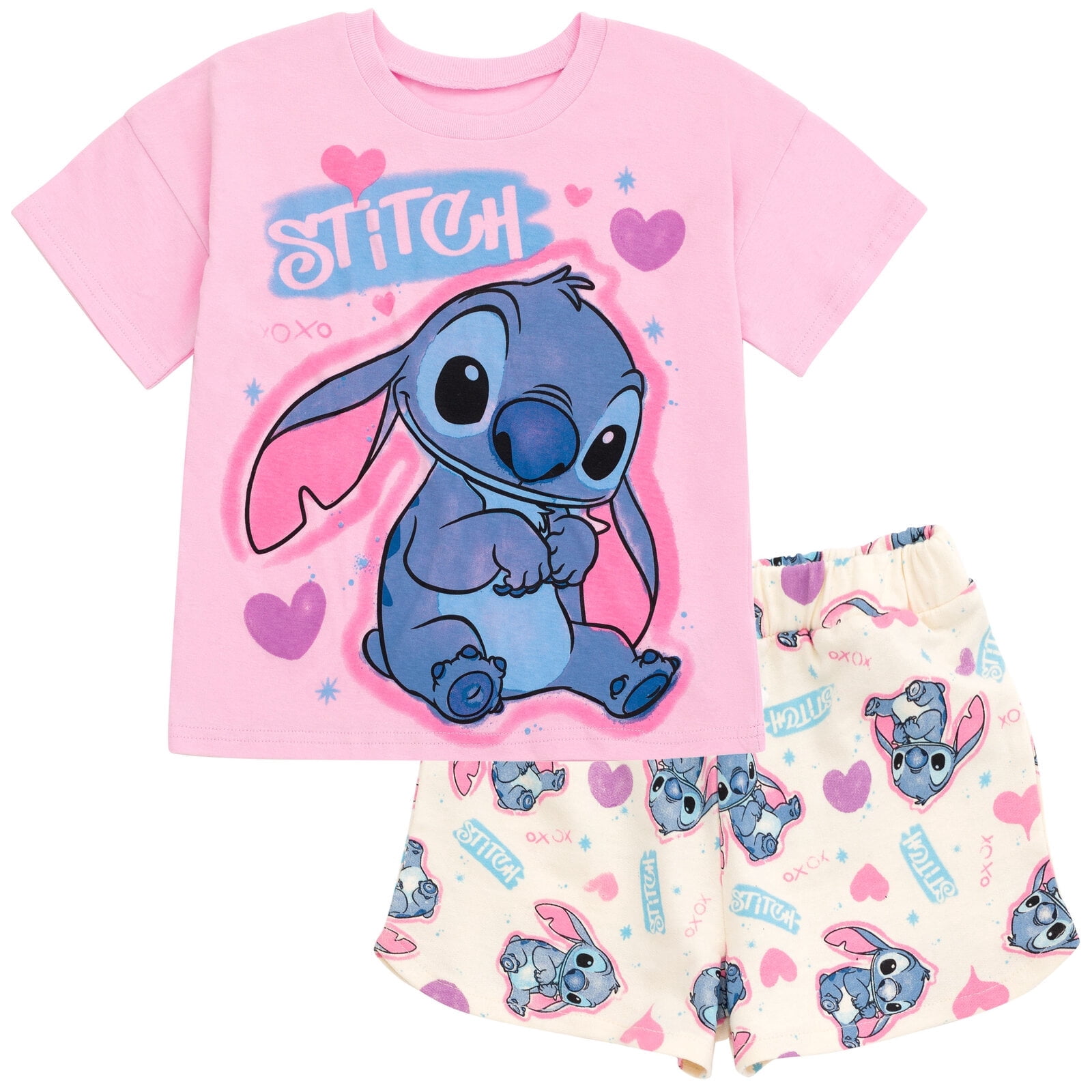 Disney Lilo & Stitch T-Shirt and TerryShorts Outfit Set, Clothes Items ...