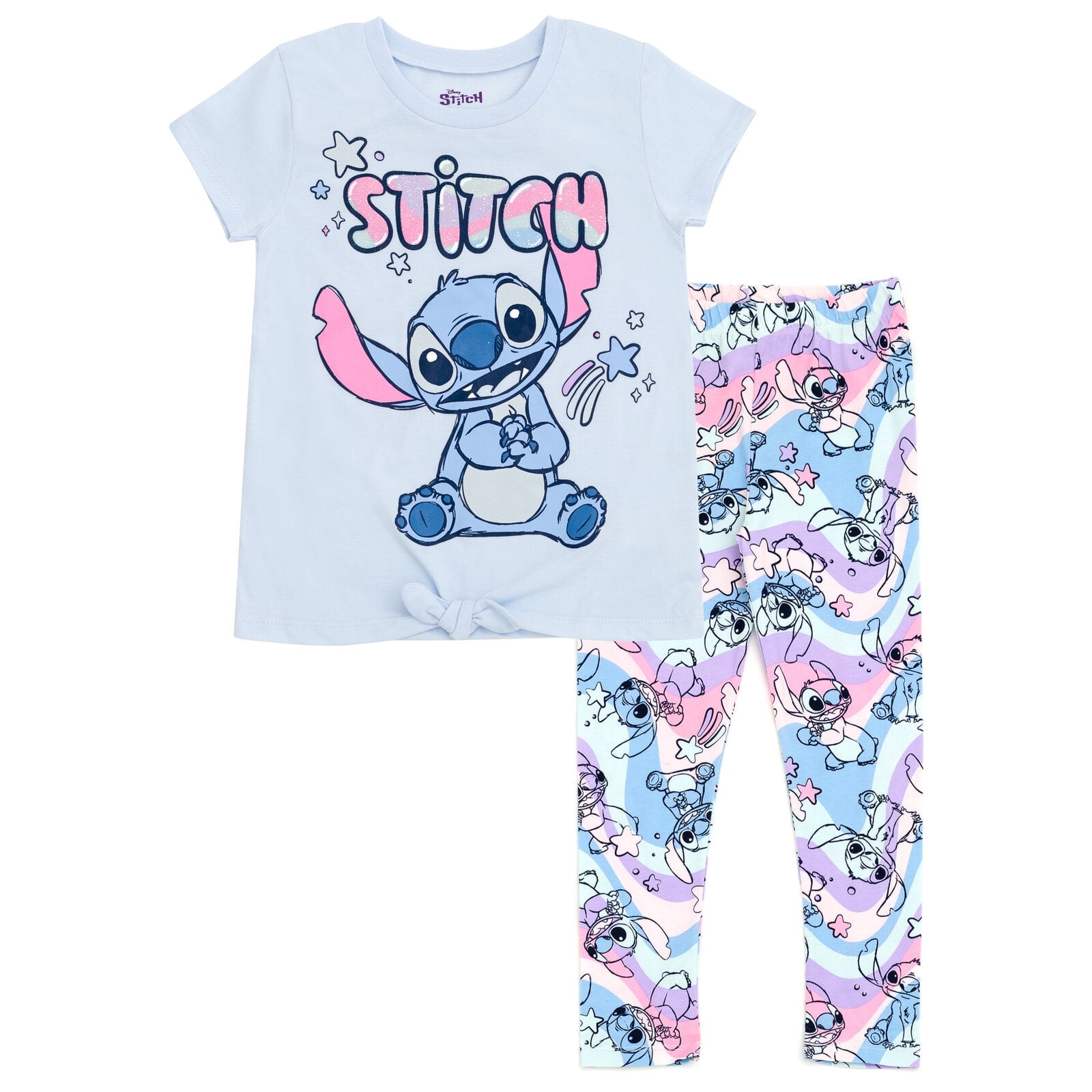 Disney Lilo and Stitch T-Shirt and Leggings Outfit Set for Little Kids ...