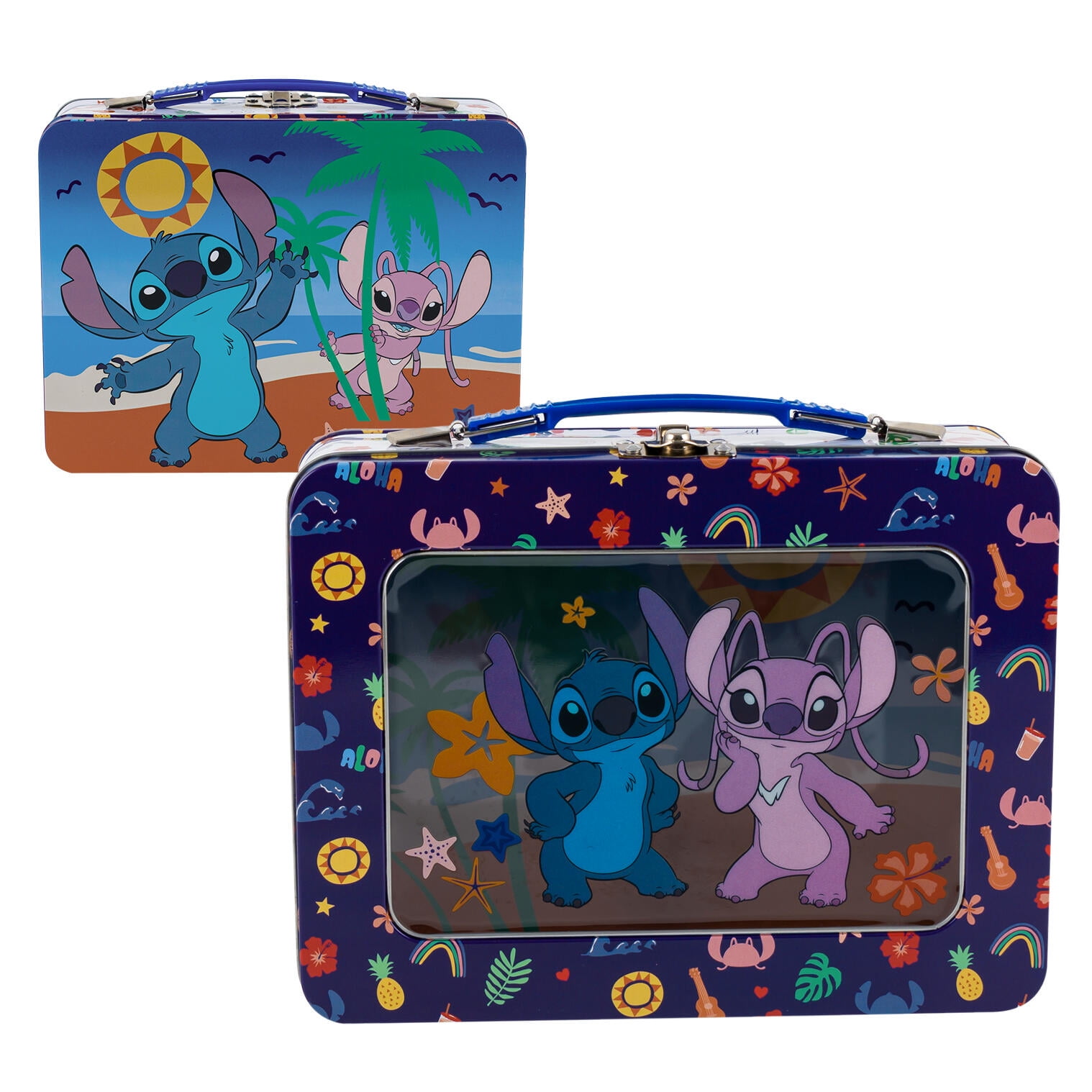 Disney Lilo & Stitch Tin Lunchbox with 3D Window - X-Large - Stitch and ...