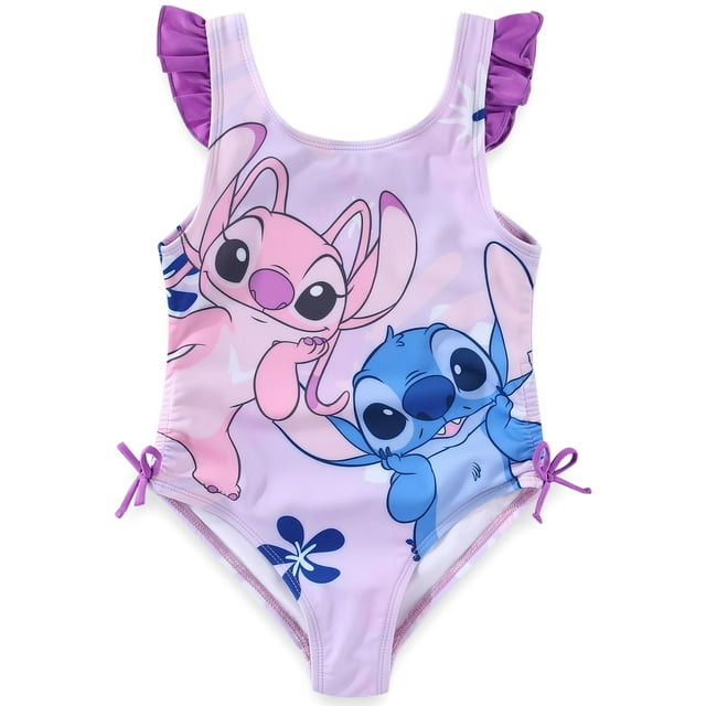 Disney Lilo & Stitch UPF 50+ One Piece Swimsuit Bathing Suit (Girls ...
