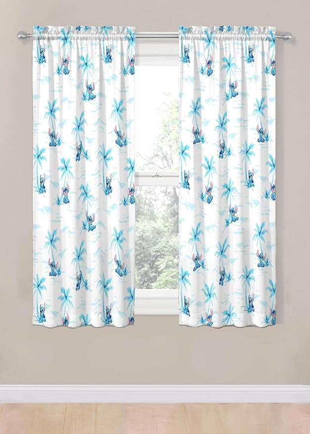 Disney Lilo & Stitch Watercolors 2 Panels Blackout Curtains Set, 63 ...
