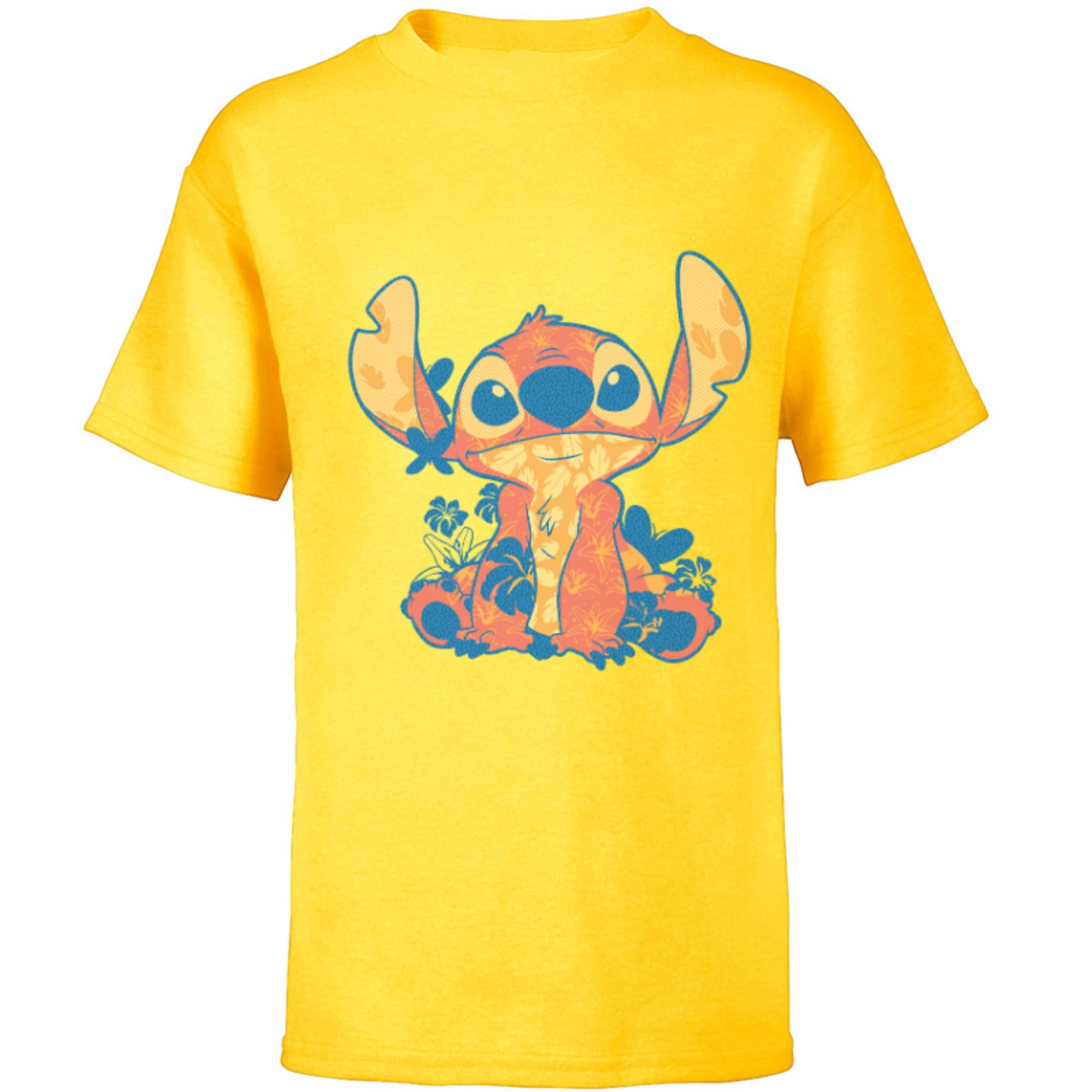 Disney Lilo & Stitch in Hawaiian Floral Print - Short Sleeve T-Shirt ...