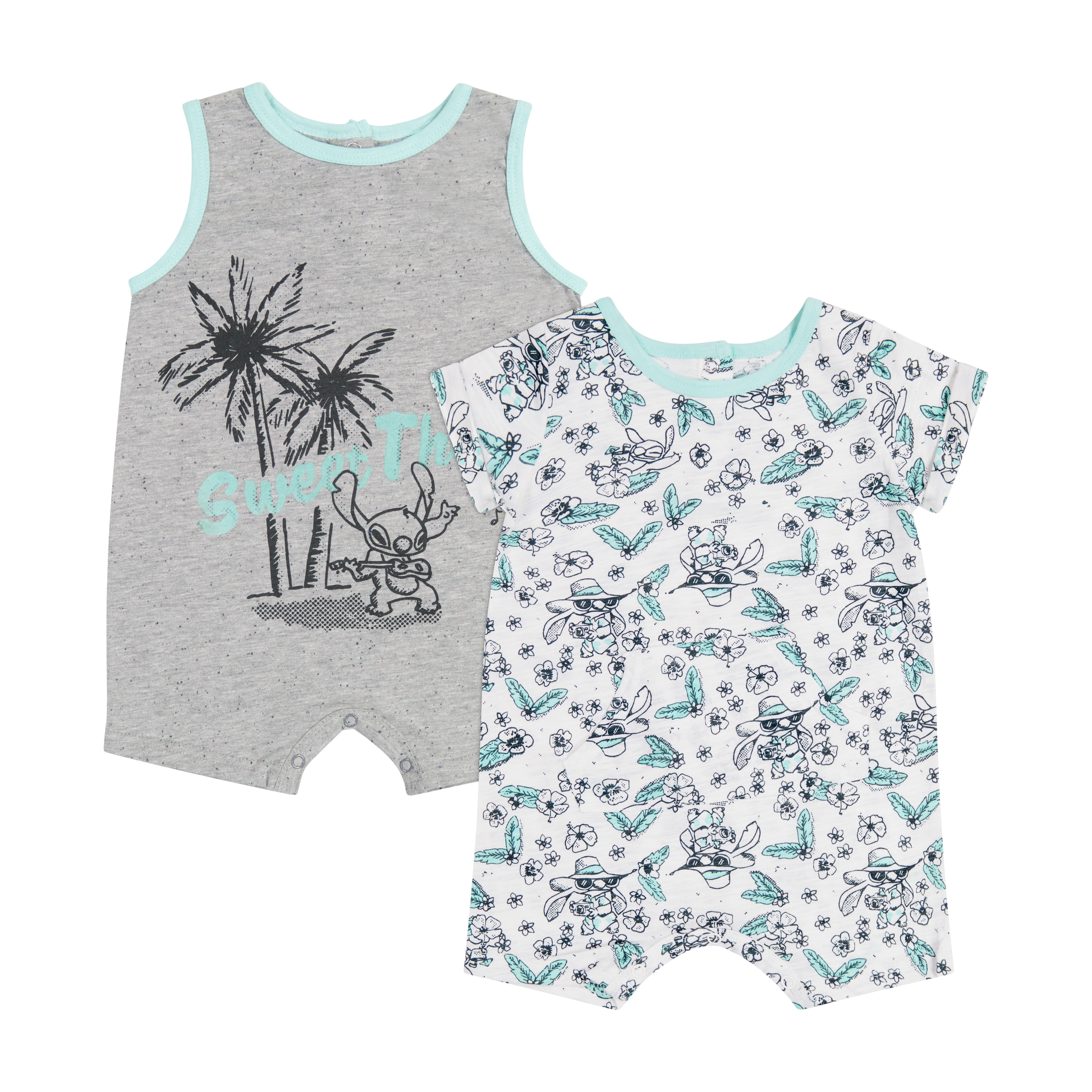 Disney Lilo and Stitch Baby Boy Rompers, 2-Pack, Sizes 0-24 Months ...
