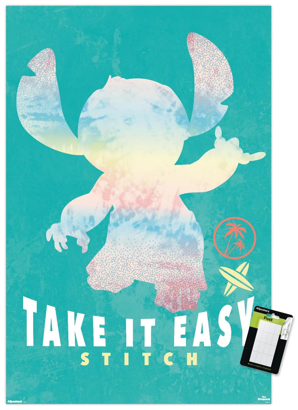 Disney Lilo and Stitch: Beach Vibes - Take It Easy Wall Poster, 22.375 ...