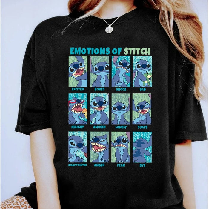 Disney Lilo and Stitch Emotions Of Stitch Shirt, Disneyland Family ...