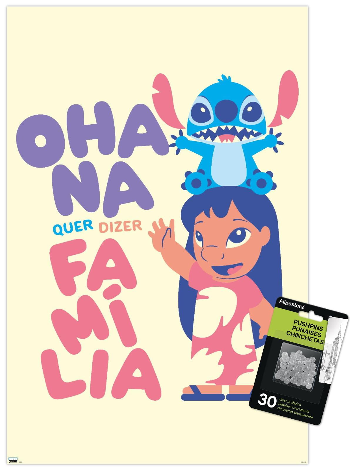 Disney Lilo and Stitch - Familia Wall Poster with Push Pins, 14.725" x ...