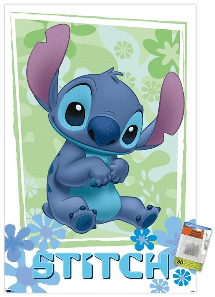 Disney Lilo and Stitch - Flowers Wall Poster with Push Pins, 22.375" x ...