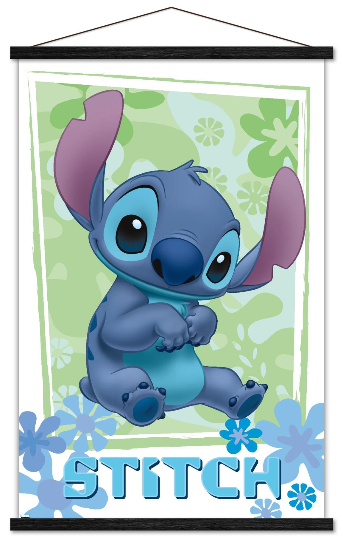 Disney Lilo and Stitch - Flowers Wall Poster with Wooden Magnetic Frame ...