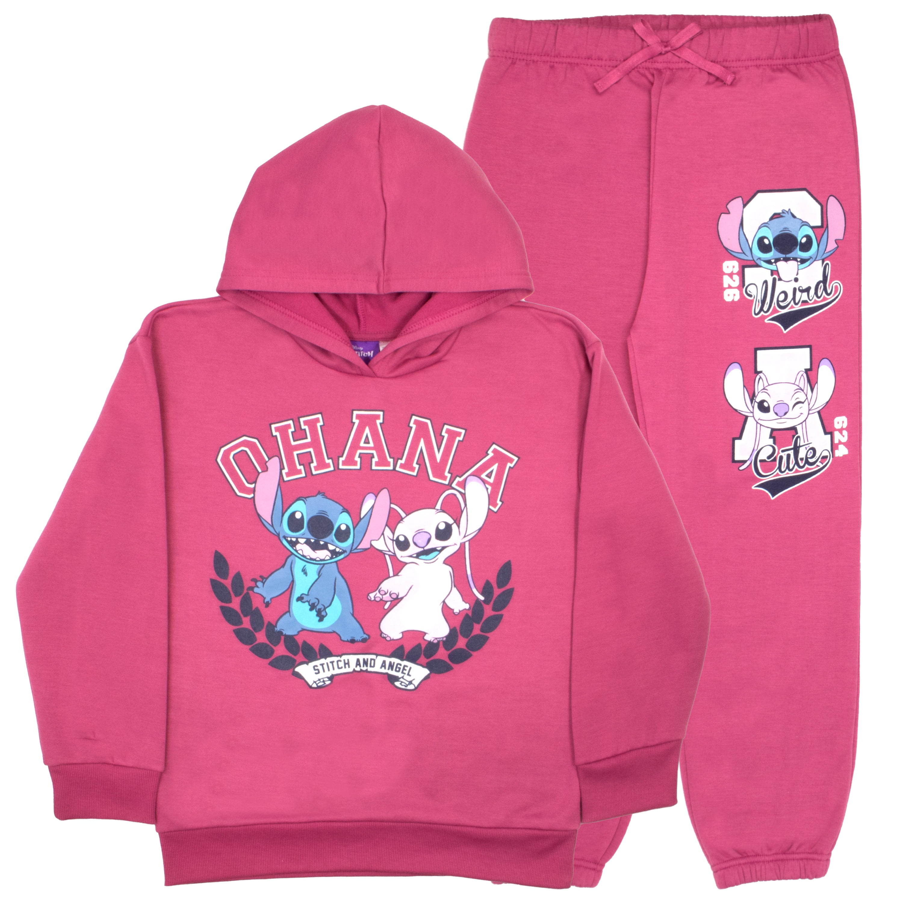 Disney Lilo and Stitch Girls Matching Sets Pullover Hoodie and Jogger ...