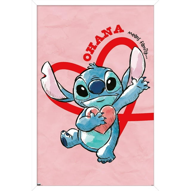 Disney Lilo and Stitch - Hearts Wall Poster, 14.725" x 22.375" Framed ...