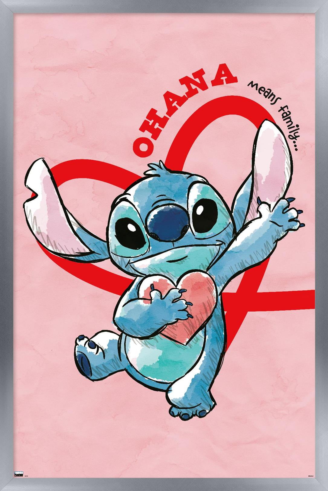 Disney Lilo and Stitch - Hearts Wall Poster, 22.375" x 34" Framed ...