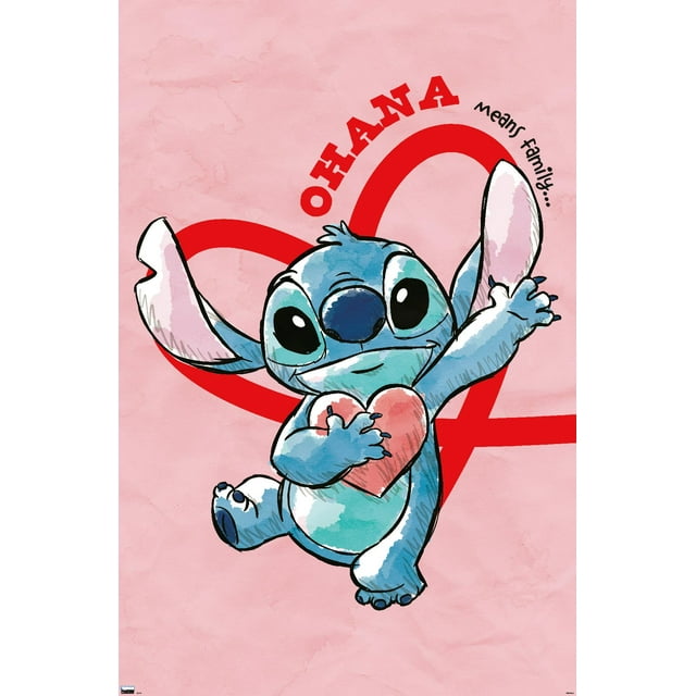 Disney Lilo and Stitch - Hearts Wall Poster, 22.375" x 34" - Walmart.com