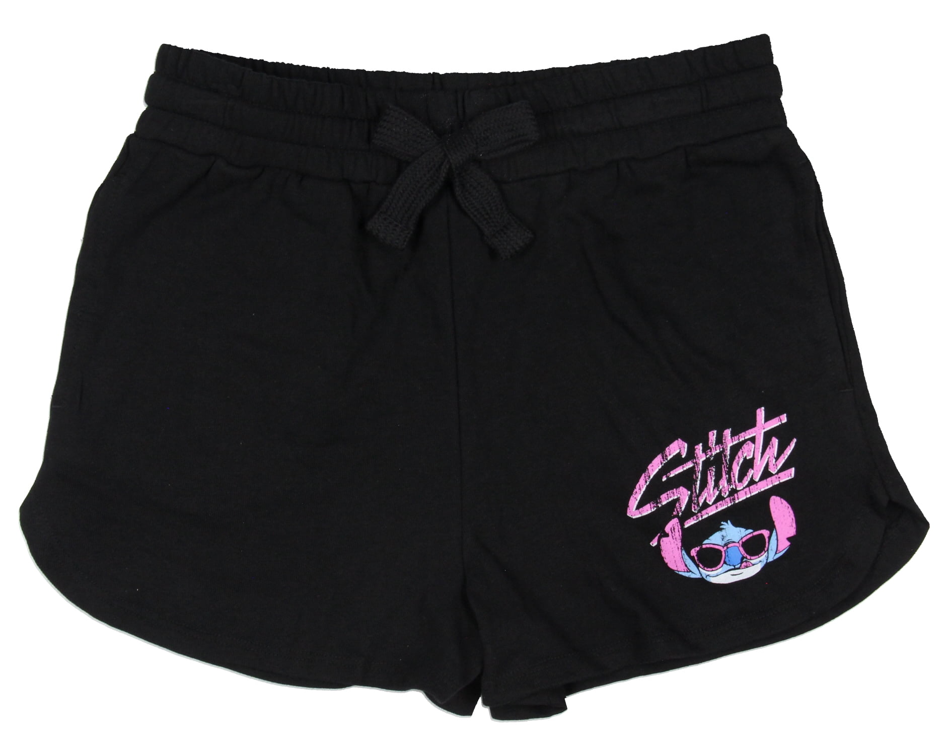 Disney Lilo and Stitch Junior's Drawstring Graphic Print Sweat Shorts ...