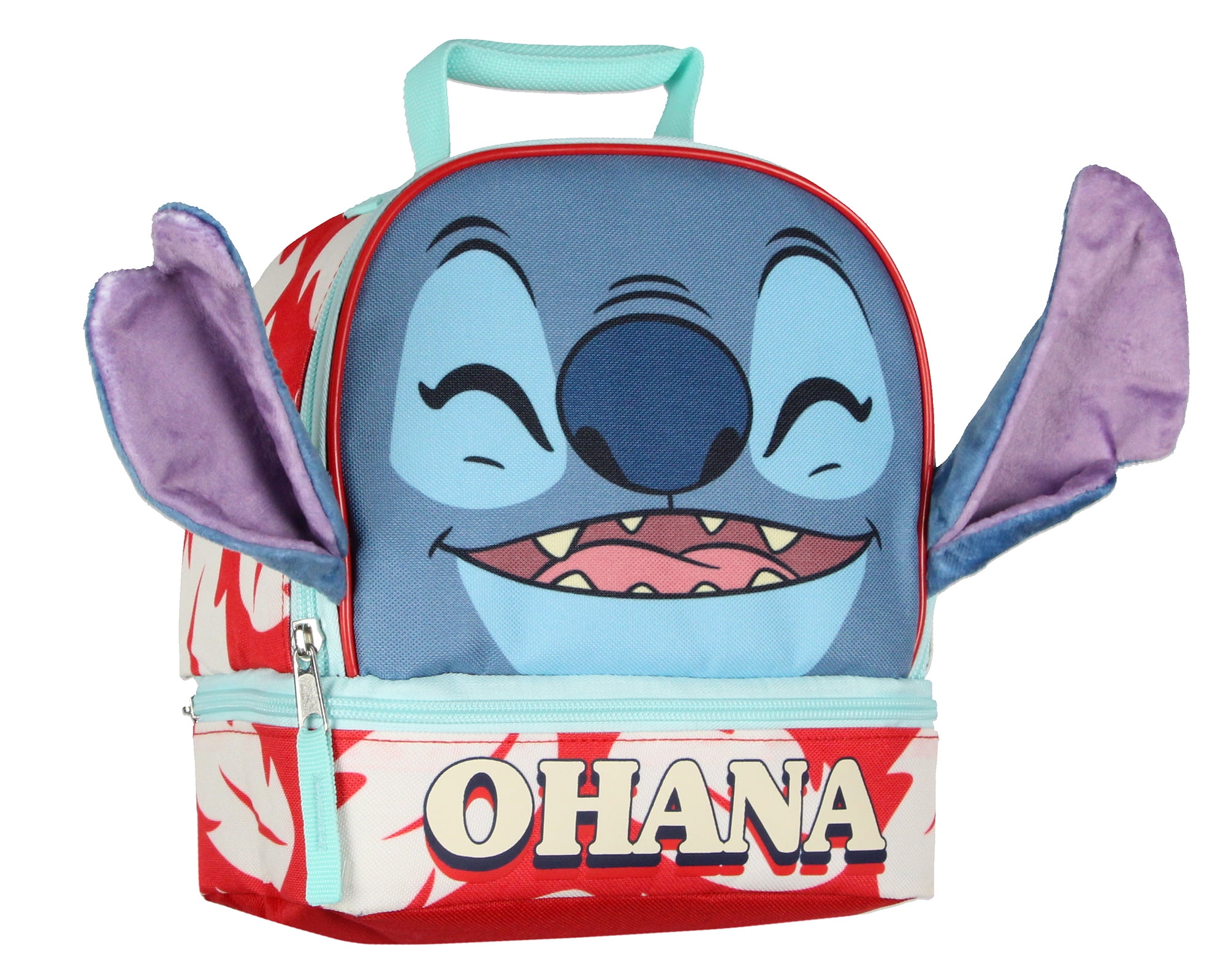 Disney Lilo and Stitch Lunch Box peek-A-Boo 3D Velvet Ears Ohana Dual ...