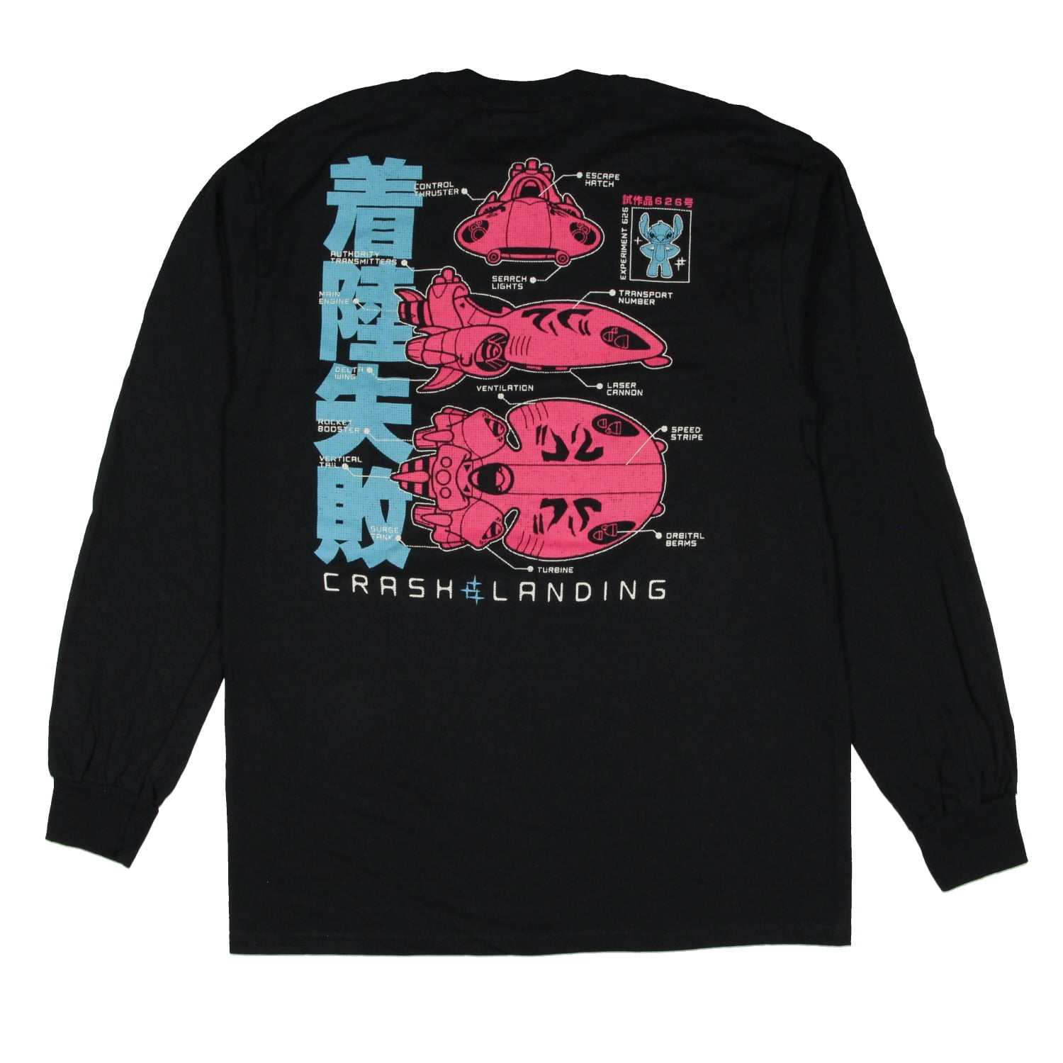 Disney Lilo and Stitch Men's Experiment 626 Crash Landing Back Graphic ...