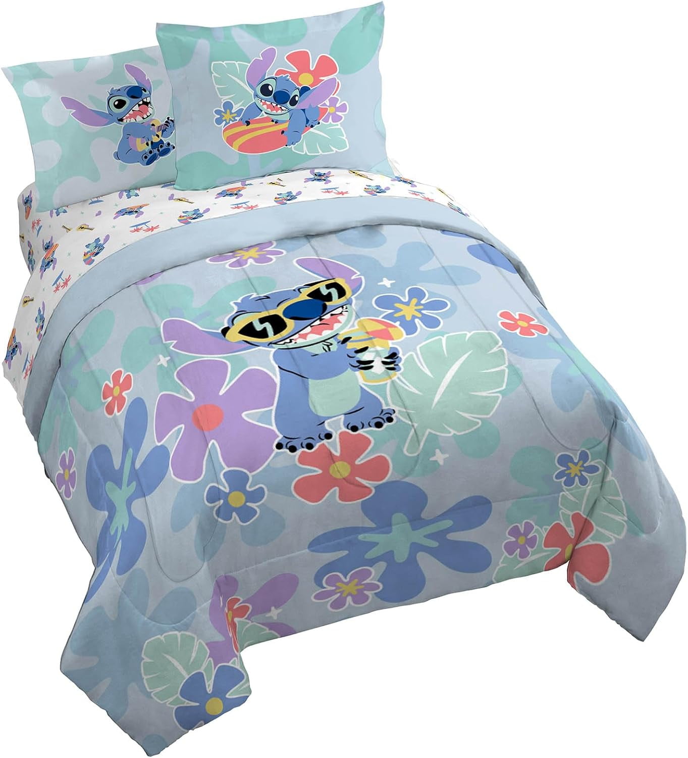 Disney Lilo and Stitch Queen Size 7 Piece Comforter Set - Includes ...