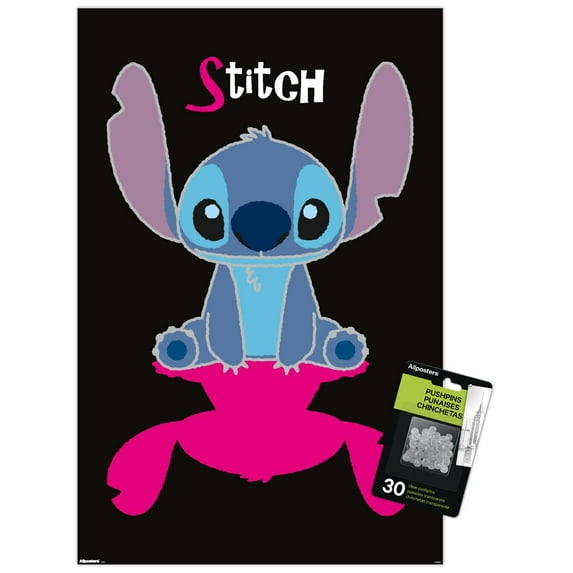 Disney Lilo and Stitch: Simply Stitch - Pink Shadow Wall Poster with ...