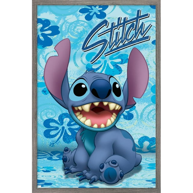 Disney Lilo and Stitch - Sitting Wall Poster, 14.725" x 22.375" Framed ...