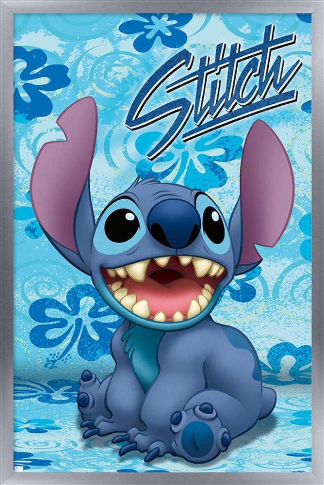 Disney Lilo and Stitch - Sitting Wall Poster, 14.725" x 22.375" Framed ...