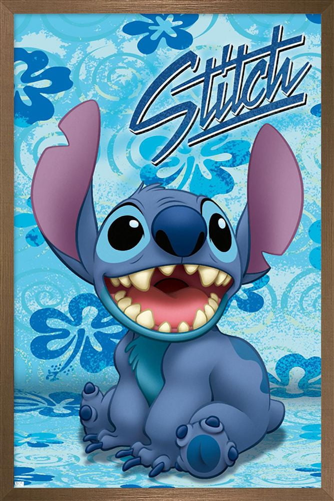 Disney Lilo and Stitch - Sitting Wall Poster, 14.725" x 22.375" Framed ...