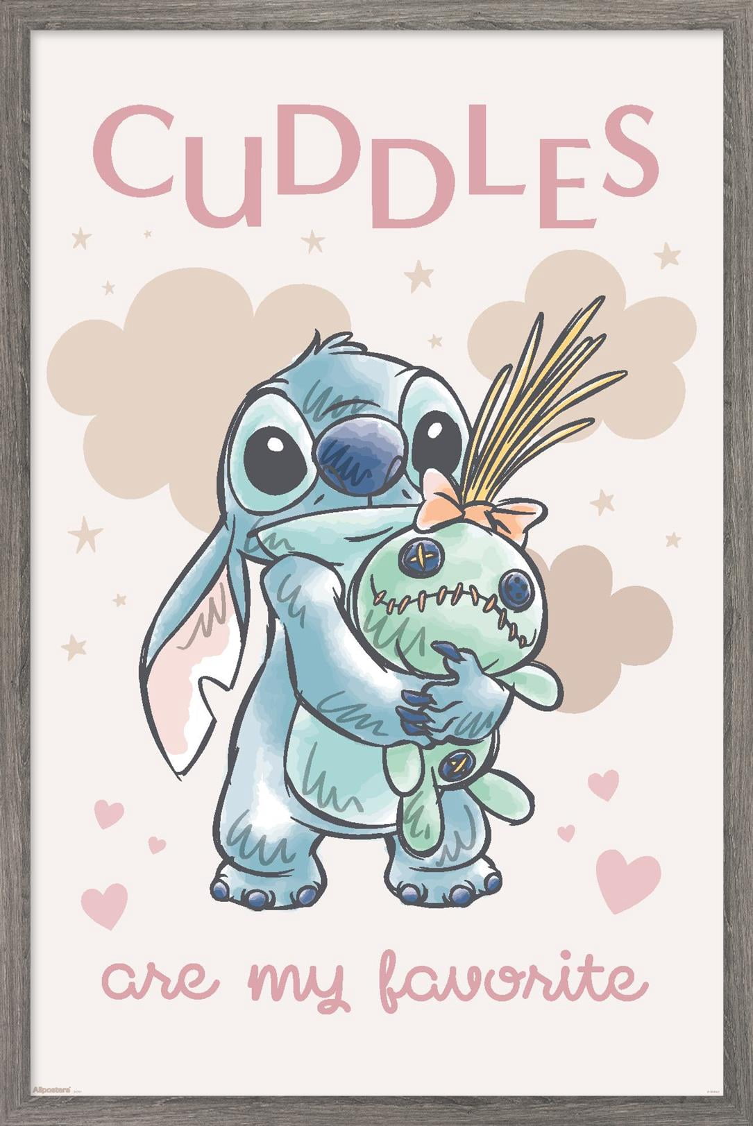 Disney Lilo and Stitch: Starry-Eyed - Cuddles Are My Favorite Wall Poster, 22.375" x 34" Framed ...
