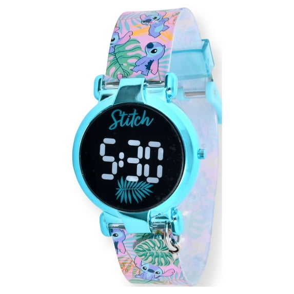 Disney Unisex Lilo and Stitch LED Watch with Hanging Charm, Adjustable ...