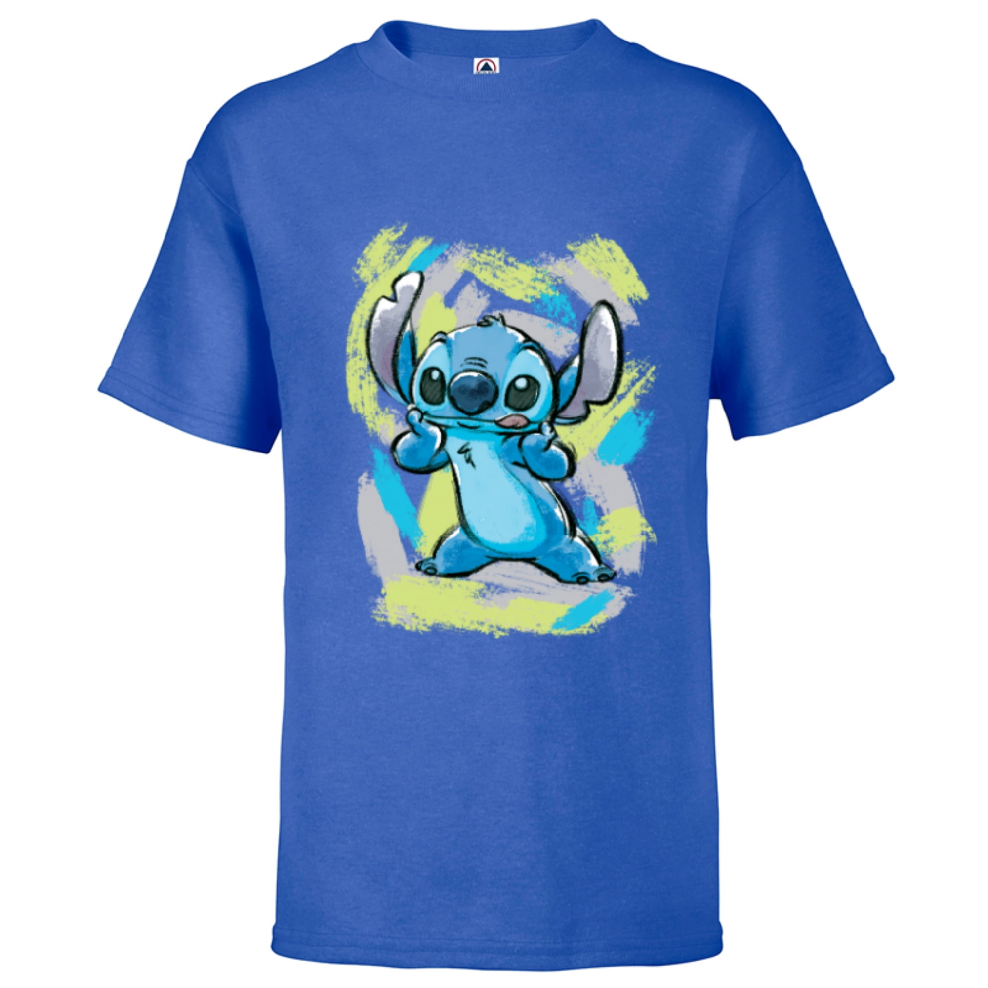 Disney Lilo and Stitch Watercolor Brushstrokes - Short Sleeve T-Shirt ...