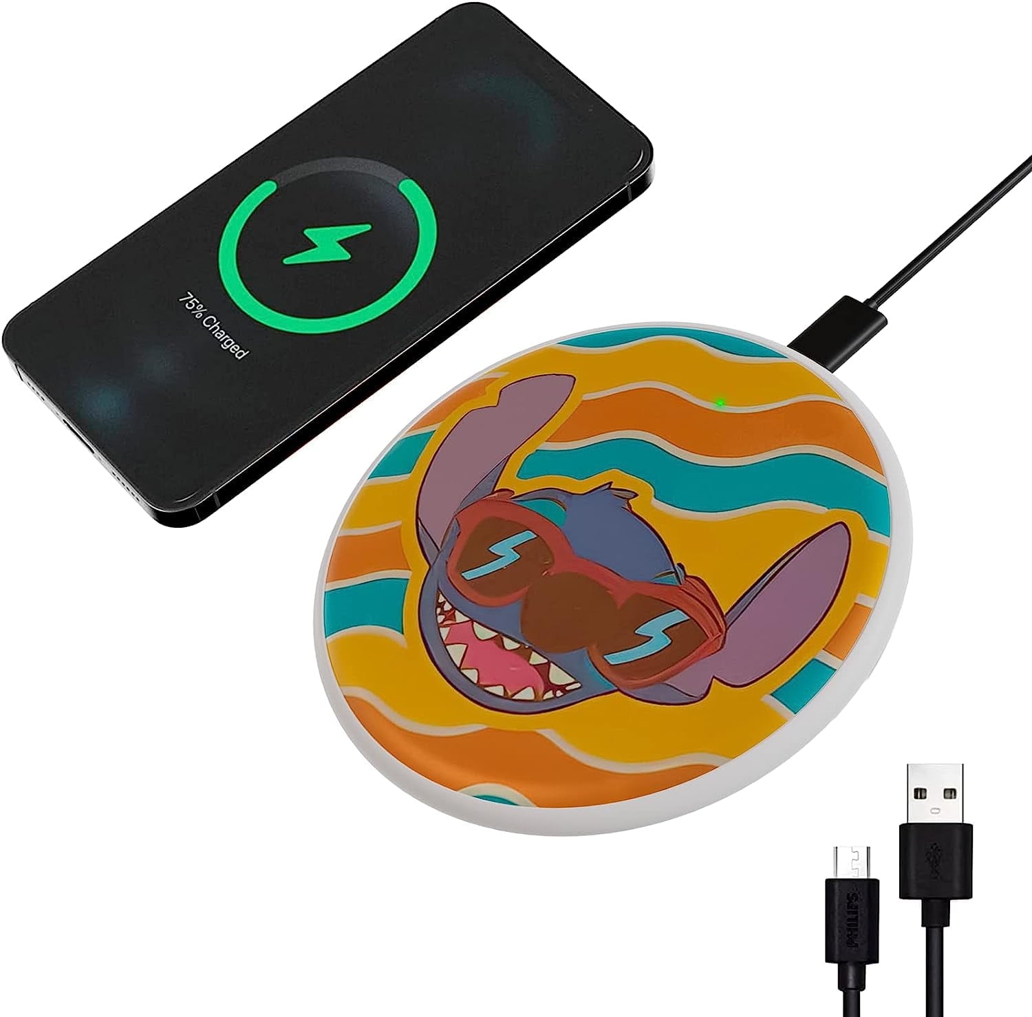 Disney Lilo & Stitch Blue Wireless Charging Pad – Qi-Enabled Charger ...