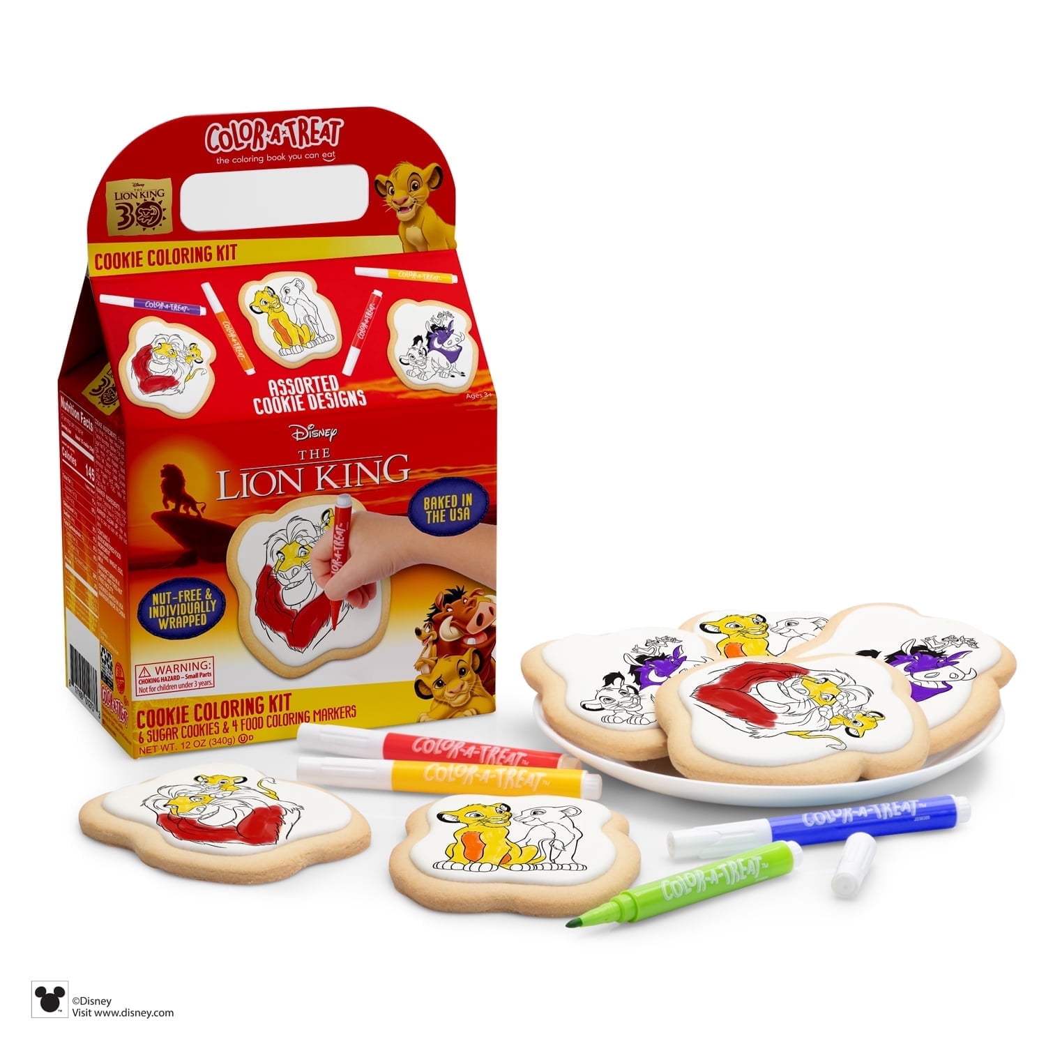 Disney Lion King Cookie Coloring Kit by Color-a-Treat Cookie Coloring ...