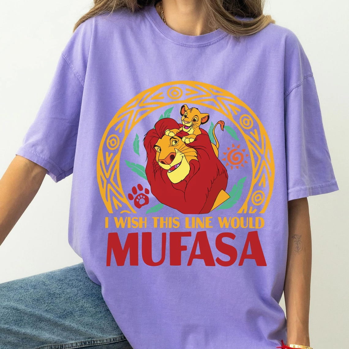Disney Lion King Dad Shirt, I Wish This Line Would Mufasa Tee, Funny ...