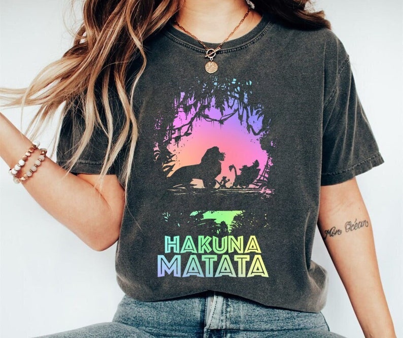 Disney Lion King Gradient Jungle Trio Graphic T-Shirt, Simba Timon ...