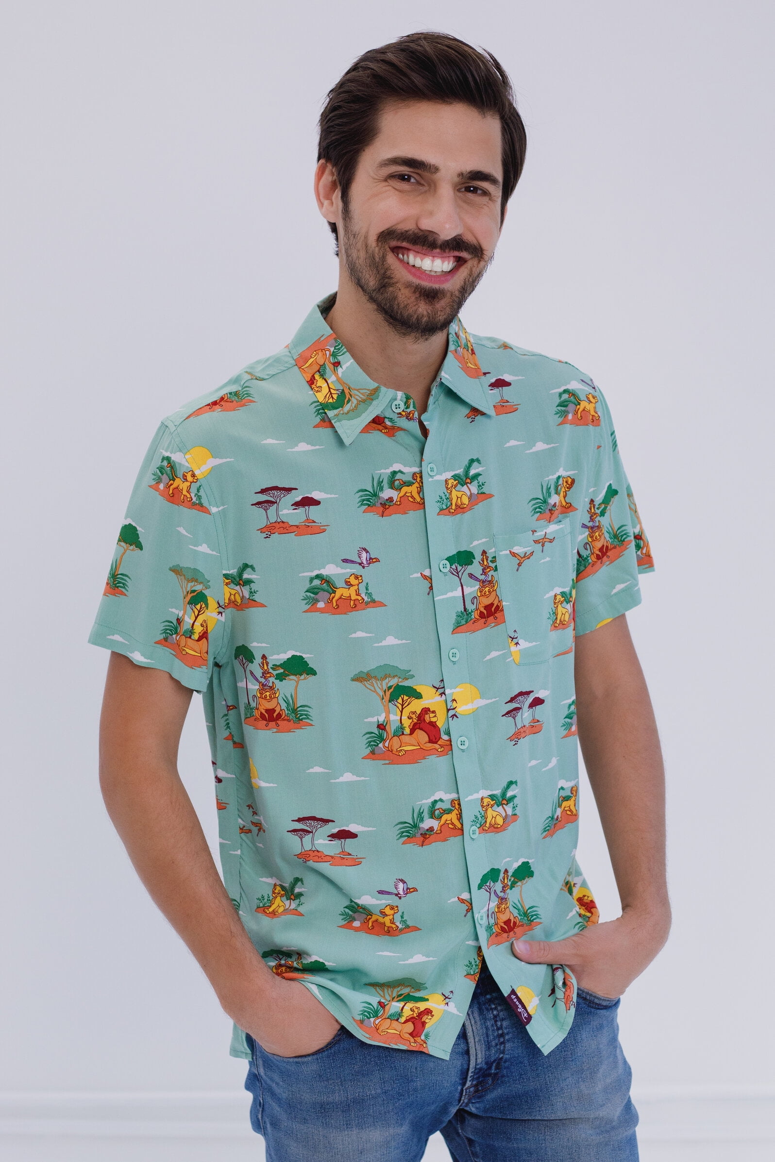 Disney Lion King Simba Nala Timon Matching Family Hawaiian Button Down ...