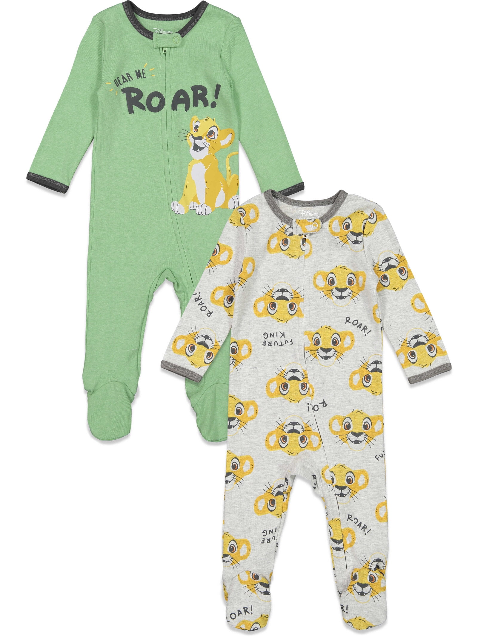 Disney Lion King Simba Newborn Baby Boys 2 Pack Zip Up Sleep N' Plays ...
