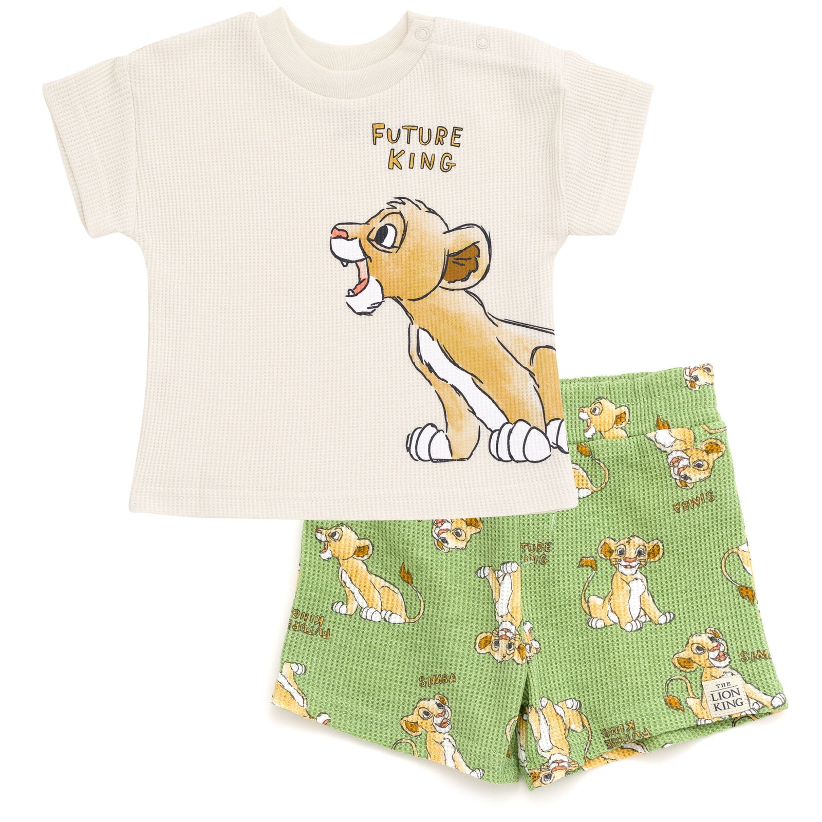 Disney Lion King Simba Newborn Baby Boys Waffle knit T-Shirt Shorts ...