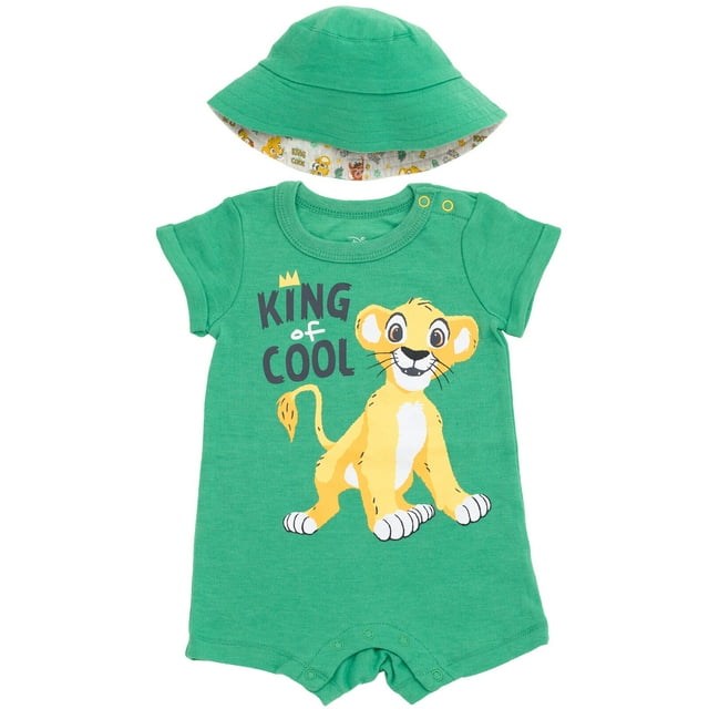 Disney Lion King Simba Romper and Bucket Sun Hat Newborn to Infant ...