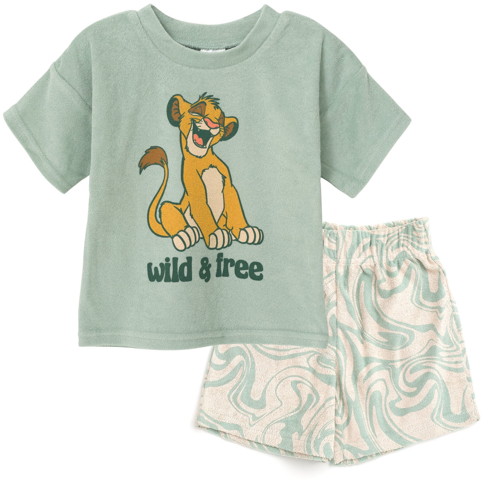 Disney Lion King Simba T-Shirt & French Terry Shorts Set, Toddler to ...