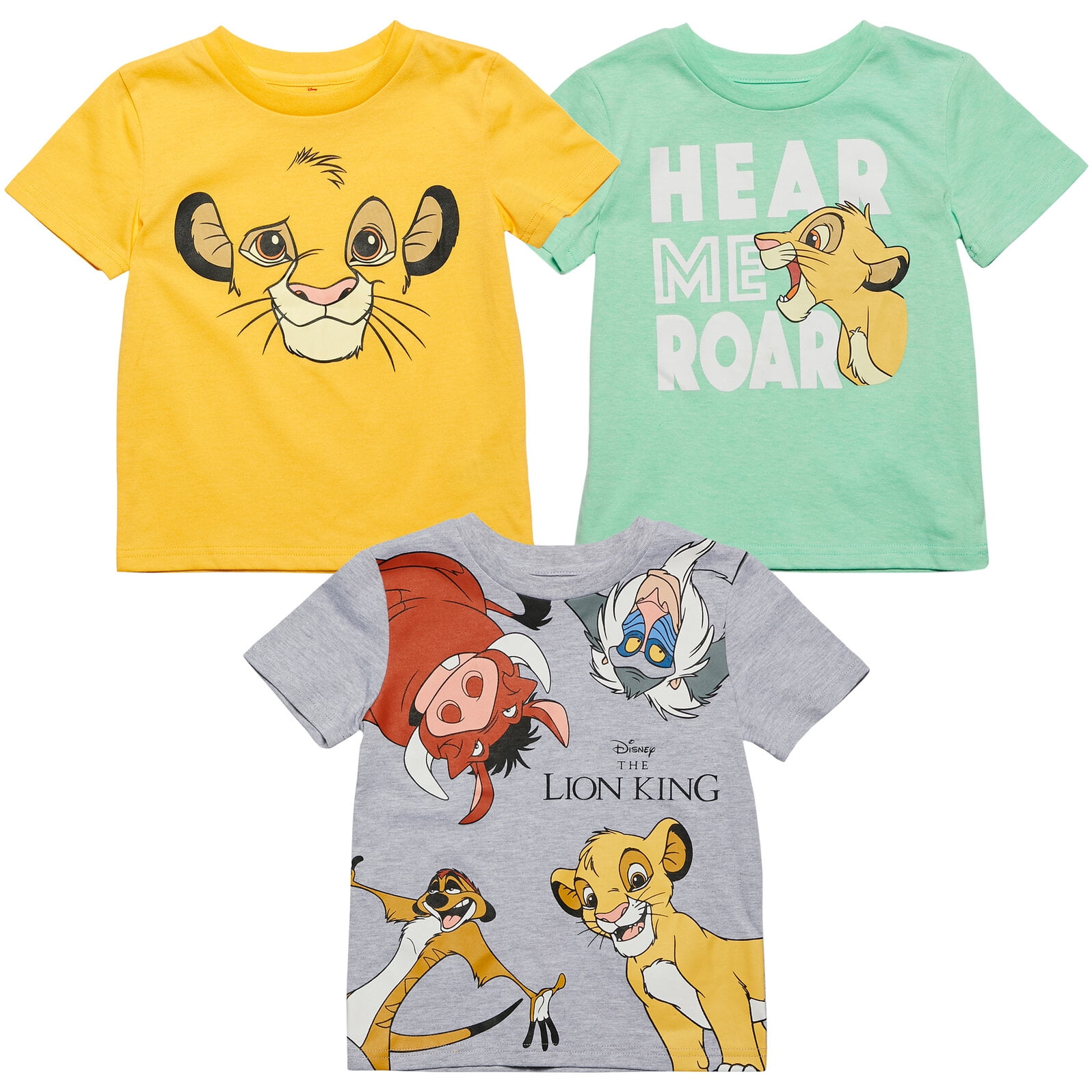 Disney Lion King Simba Timon Pumbaa Big Boys 3 Pack T-Shirts Infant to Big Kid - Walmart.com