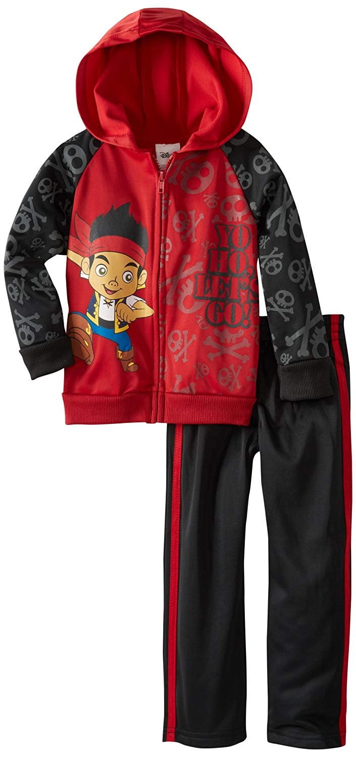 Disney Little Boys' 2 Piece Jake Yo Ho Lets Go Jacket and Pant, Red, 2T ...